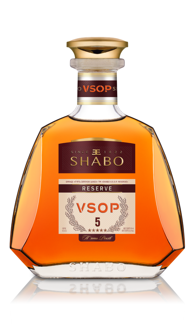 Купити Бренді «П'ЯТЬ ЗІРОЧОК ШАБО» ТМ «SHABO V.S.O.P. RESERVE» 0,5л за ...